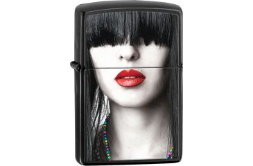 Zippo Red Lips Ebony Lighter | Free Shipping over $49!