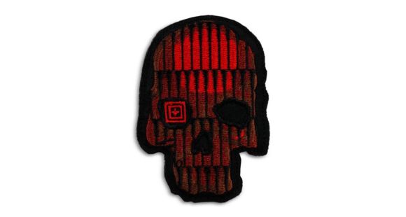 5.11 Tactical Crusty Bullet Skull Patch, Red
