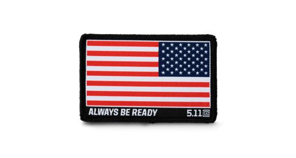 5.11 Tactical USA Flag Rev Woven Patch, Red, 1 SZ,