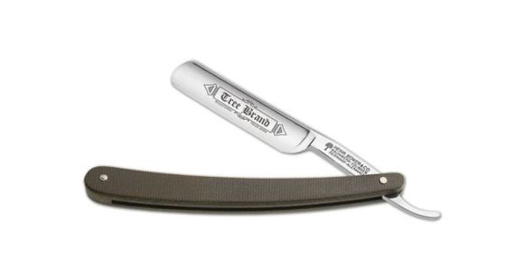 Boker USA Tree Brand Straight Razor, Green Canvas