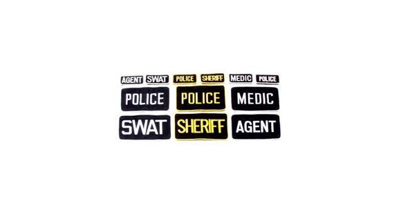 BlackHawk Police Patch with Velcro 2x4, White on