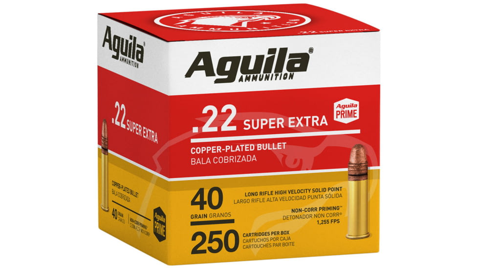 Aguila Ammunition .22LR HV SP 40 Grain Brass Case Rimfire Ammunition ...