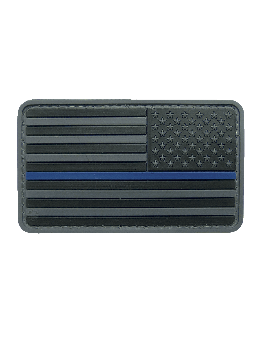 5IVE STAR GEAR US Flag Black W/Blue Stripe Morale Patch, Reversed ...