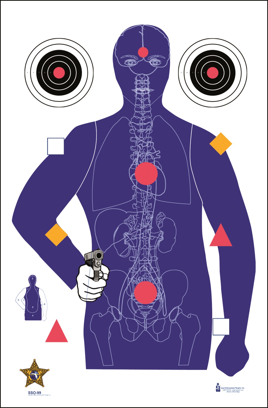 Action Target SSO-99 Modified B-21E Target w/Human Anatomy, Pack of 100 ...