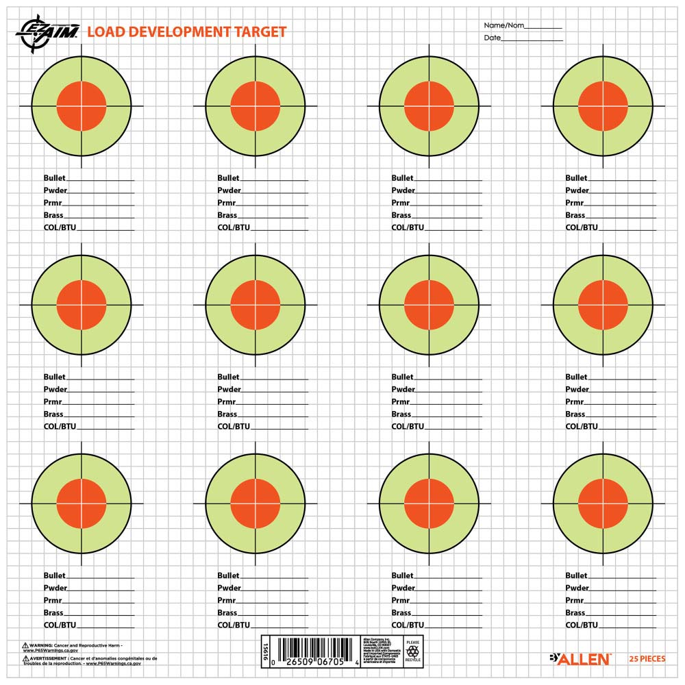 EZ-Aim Load Development Paper Shooting Targets w/Log Review - The Civil War