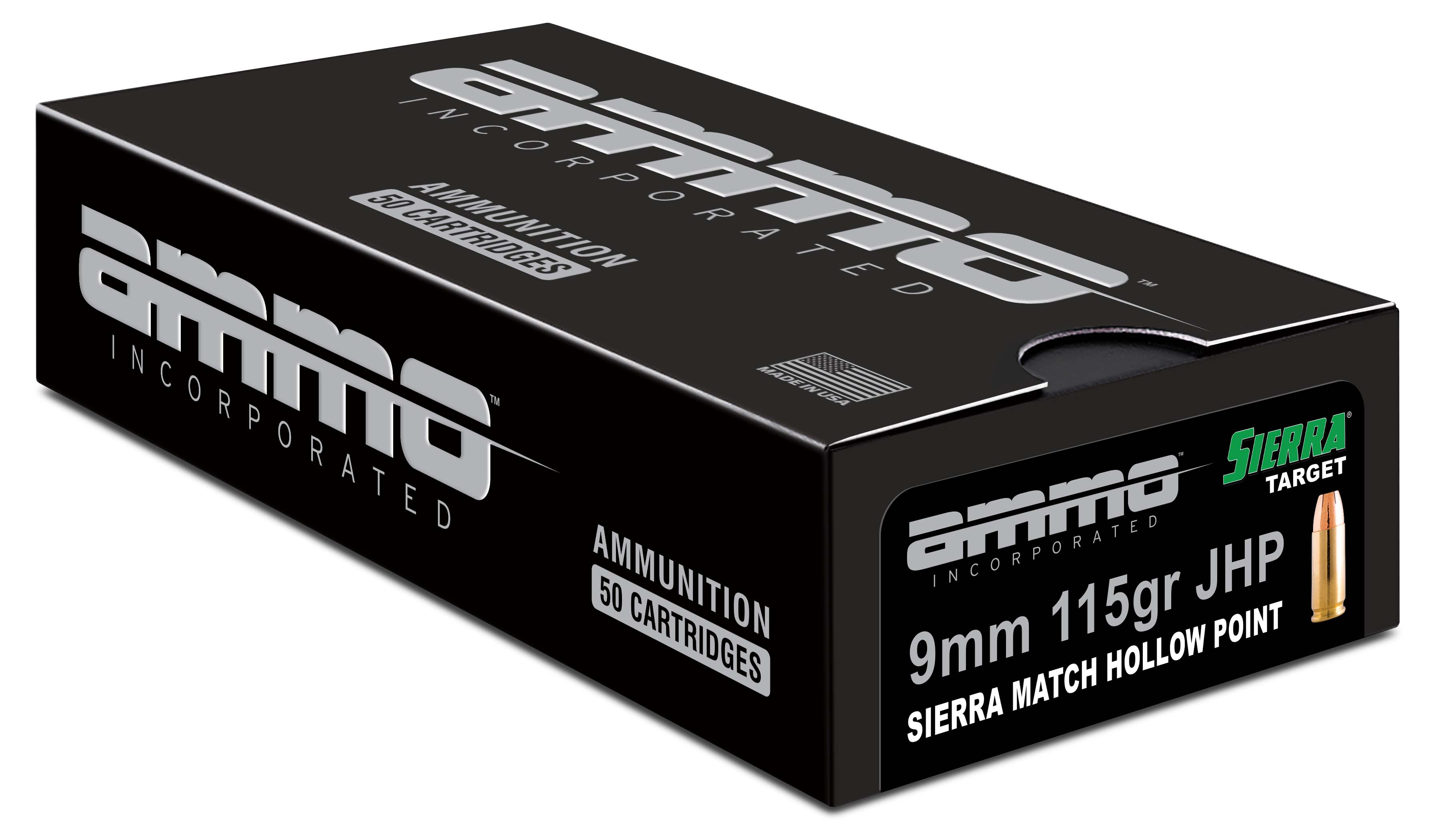 Ammo, Inc. Signature 9mm Luger 115 Gr Sierra Match Jacket Hollow Point ...