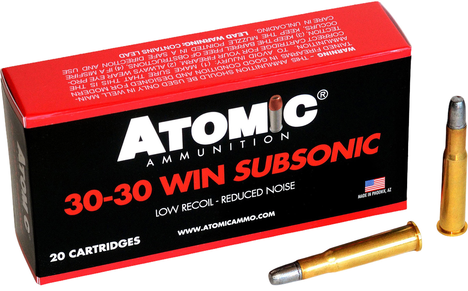 Atomic Ammunition Subsonic 30-30 Win 165 Grain Lead Round Nose Rifle ...