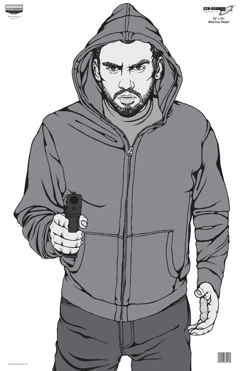 Birchwood Casey BC Bad Guy Eze-Scorer Silhouette Paper Target 23x35 ...