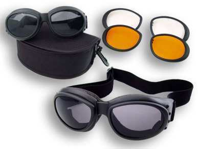 Bobster Cruiser II Black Frame Interchangeable Goggles with 3 Lens Set ...