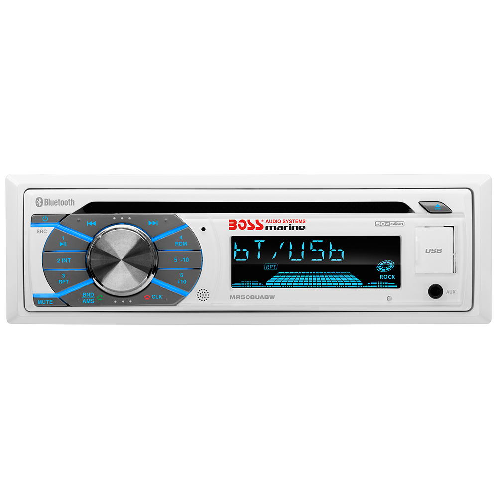 Boss Audio MR508UABW Single-DIN CD/USB/SD/MP3/WMA/AM/FM Receiver w ...