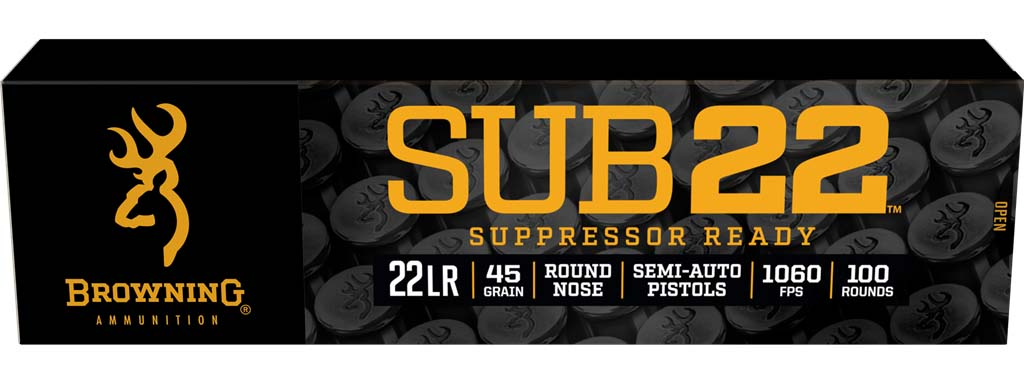 Browning SUB-22 22 LR 45 Grain Blackened Lead Round Nose Brass Rifle ...