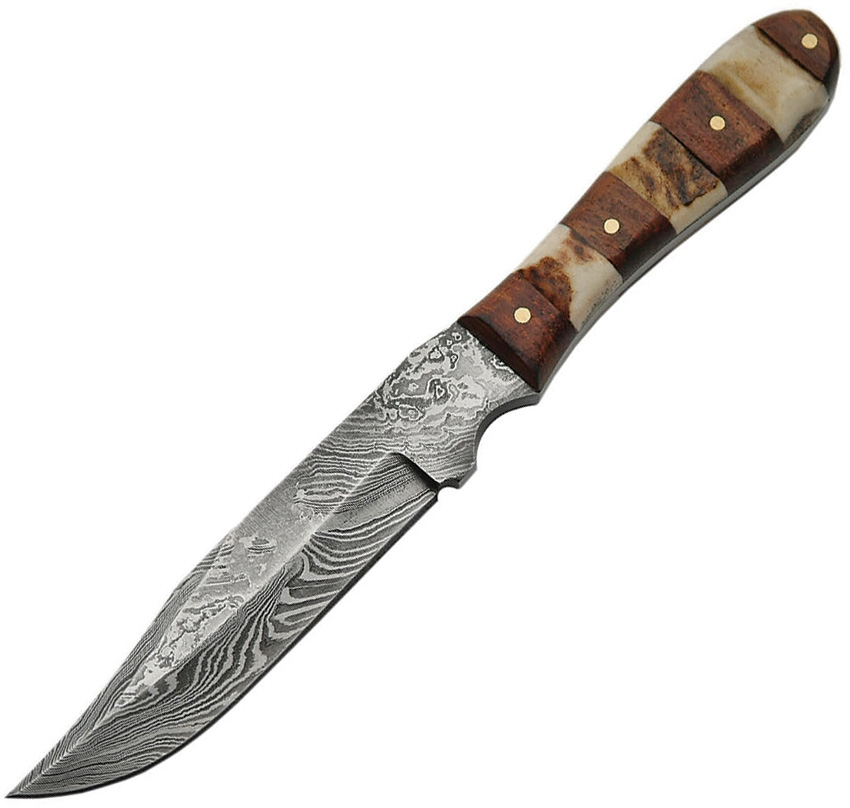 Damascus Stag Hunter Fixed Blade Knife Review - The Professional Gunfighter