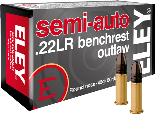 Eley Ammunition Outlaw .22LR 40 Grain Lead Solid Rimfire Ammunition ...