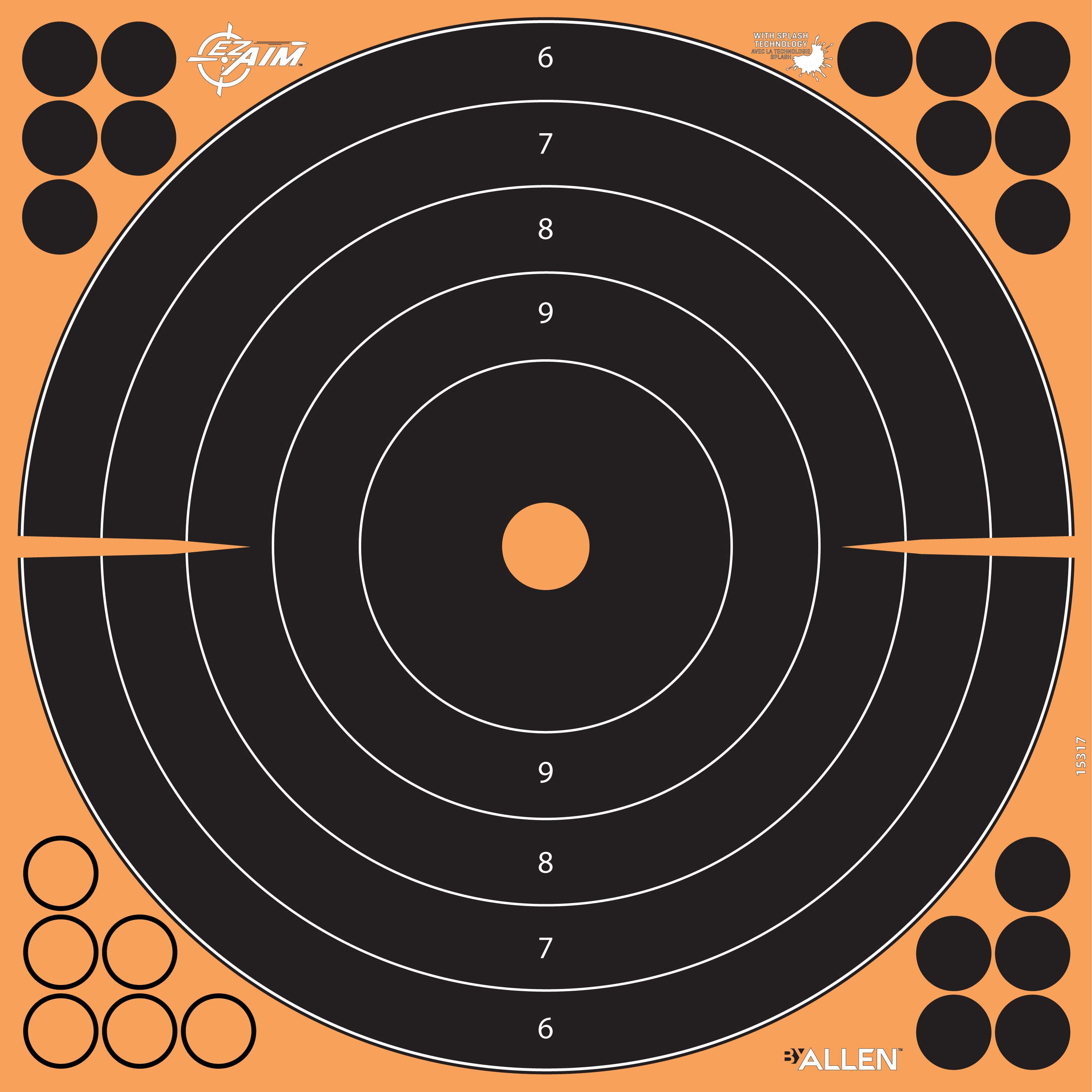 EZ-Aim Allen Splash Reactive Adhesive Paper Bullseye Shooting Targets ...