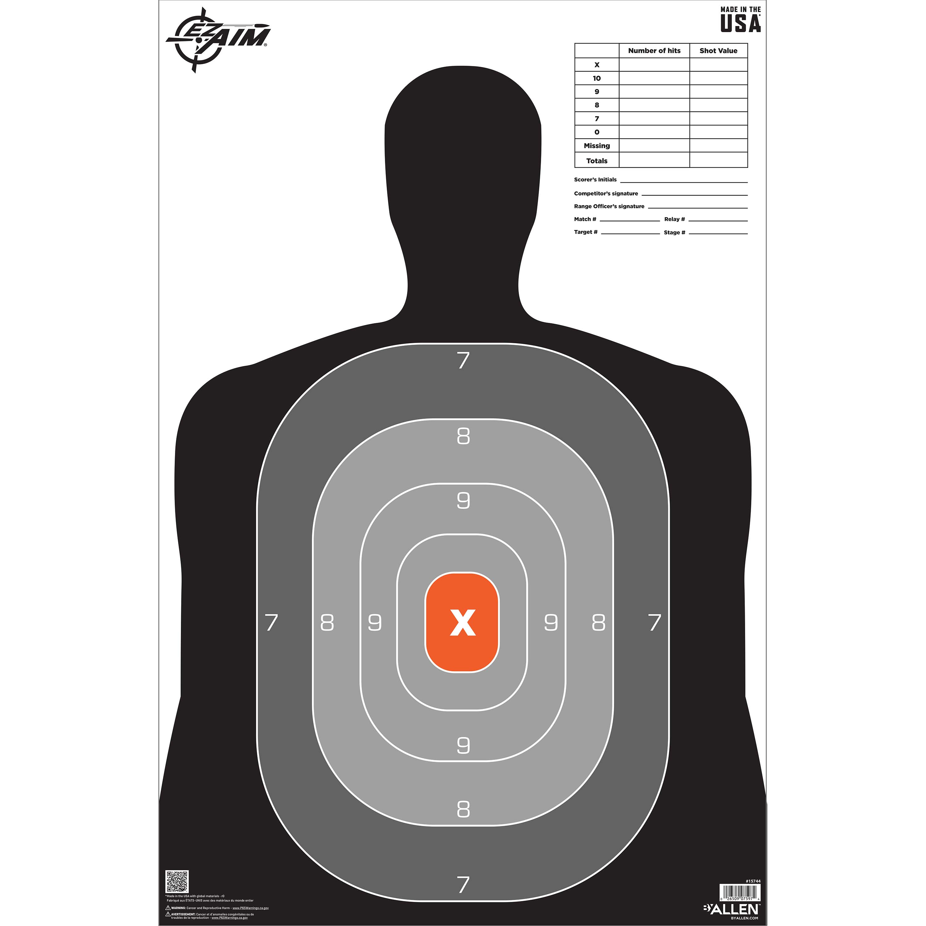 EZ-Aim B27 Pro Silhouette Paper Target Review - Gun Values Board