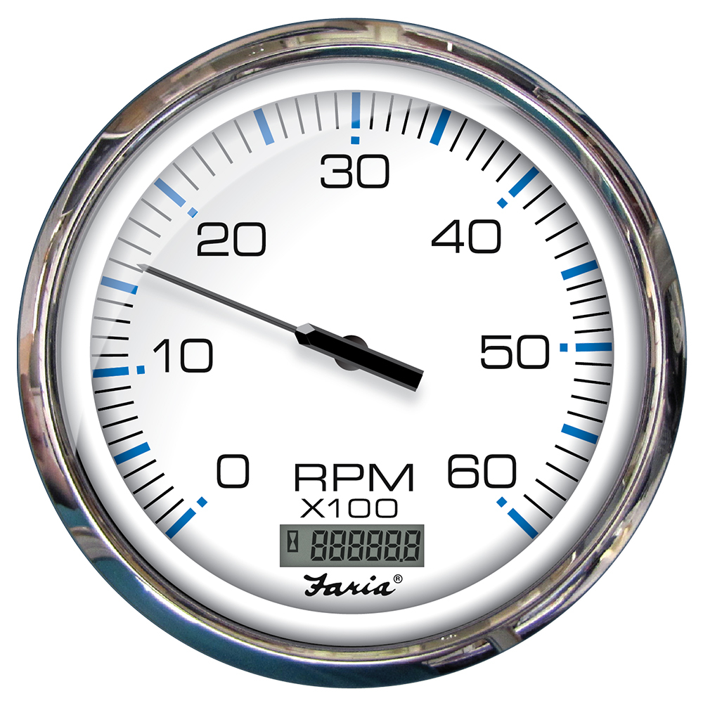 Faria Beede Tachometer w/Digital Hourmeter - 6000 RPM Gas Inboard ...