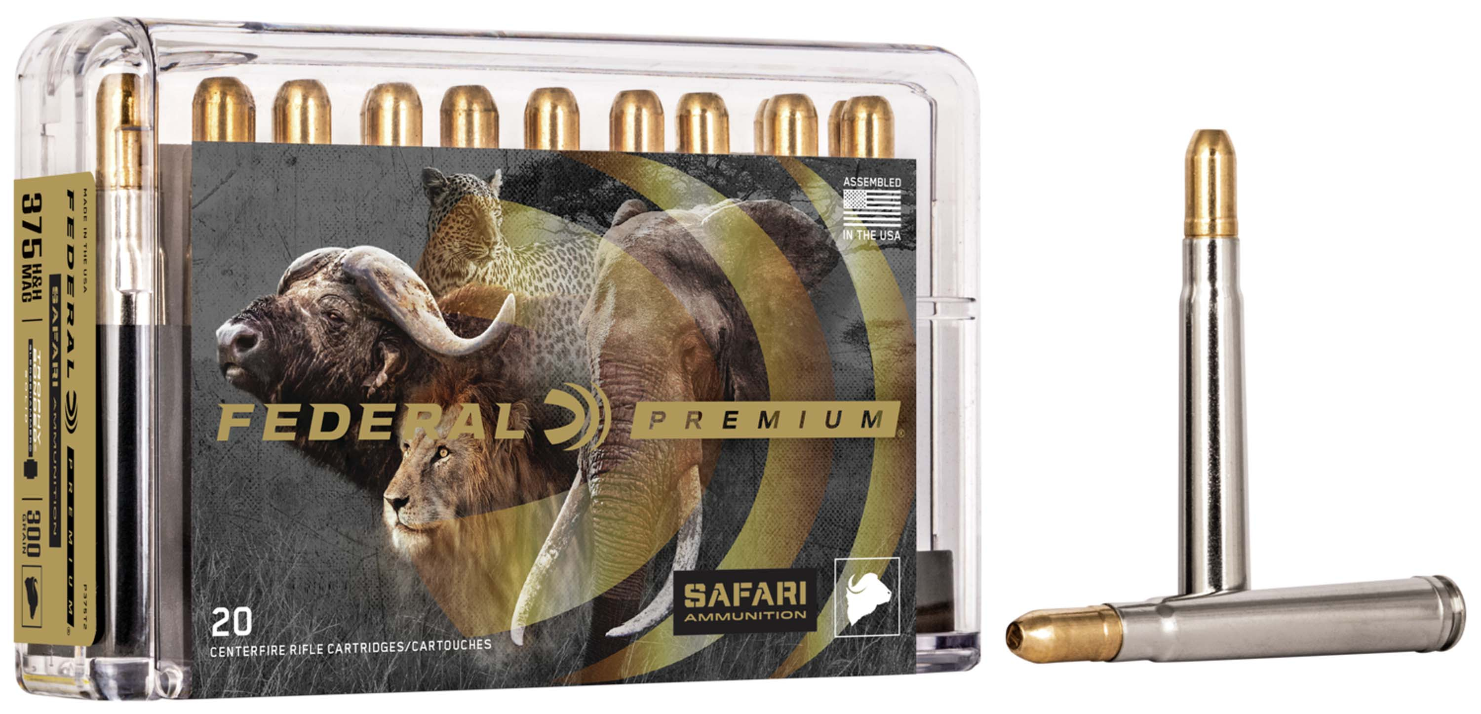 Federal Premium CAPE-SHOK .375 H&H Magnum 300 Grain Trophy Bonded ...