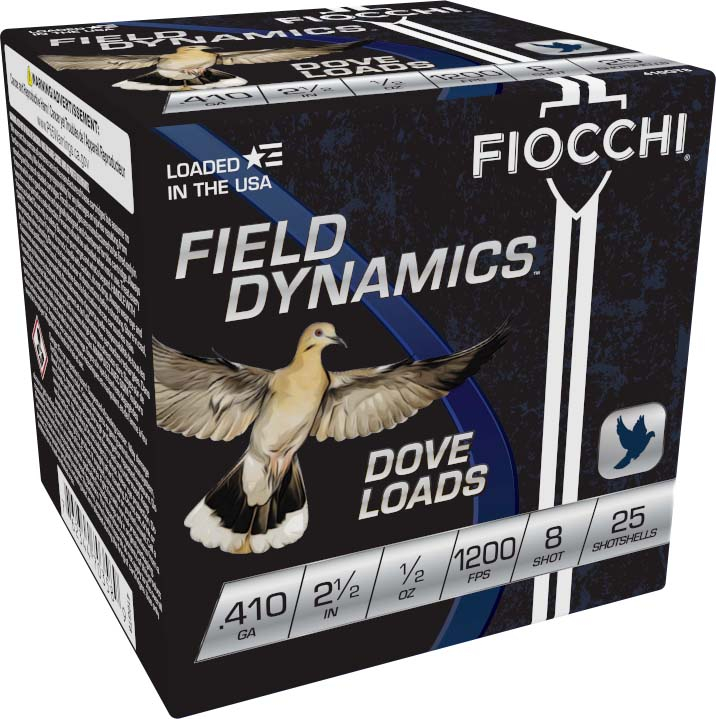 Fiocchi Dove/Quail 410 Gauge 1/2oz 2.5in Shotgun Ammunition 410GT8 ...