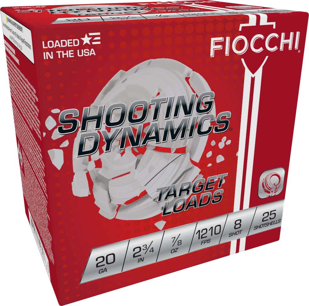 Fiocchi Shooting Dynamics 20 Gauge 7/8oz 2.75in 8 Shot Ammunition 20SD8 ...
