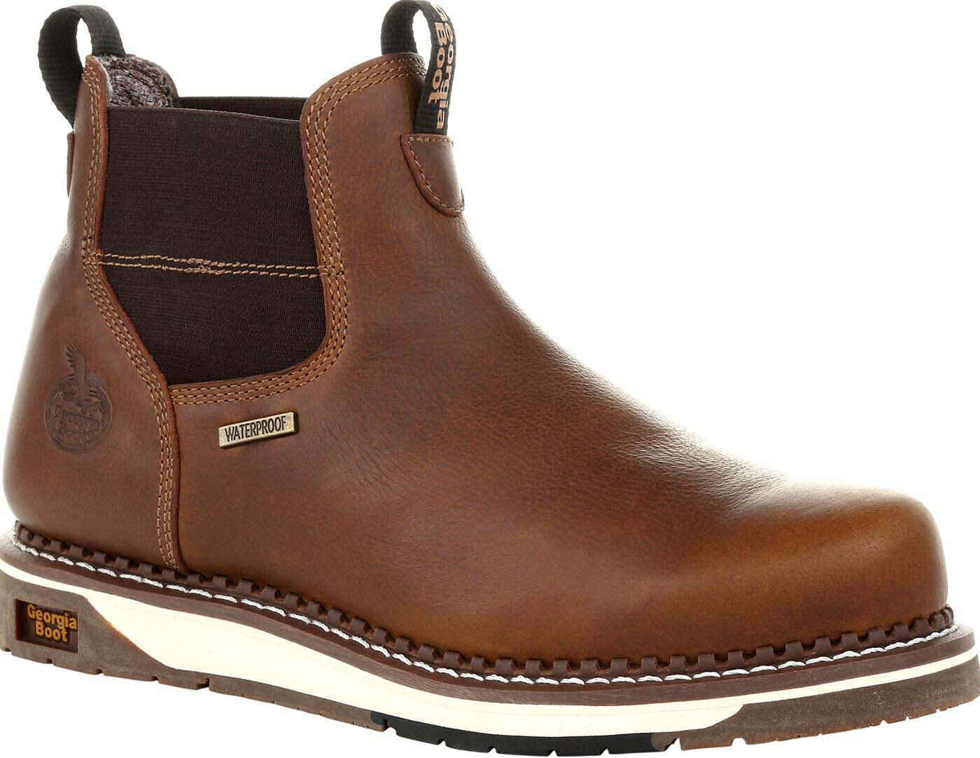 Georgia Boot AMP LT Wedge Steel Toe Waterproof Chelsea Work Boot Review ...