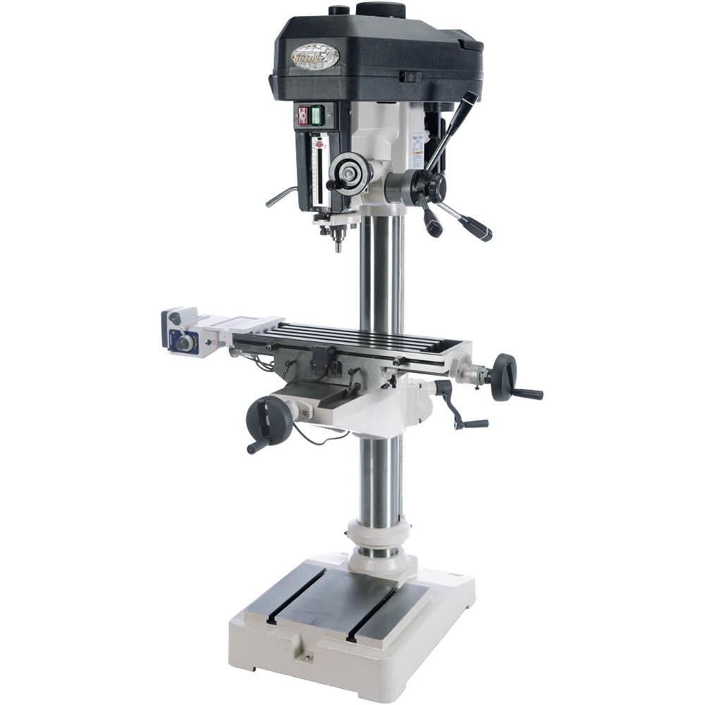 Grizzly Industrial Drill Press with Cross-Slide Table & Power Feed ...