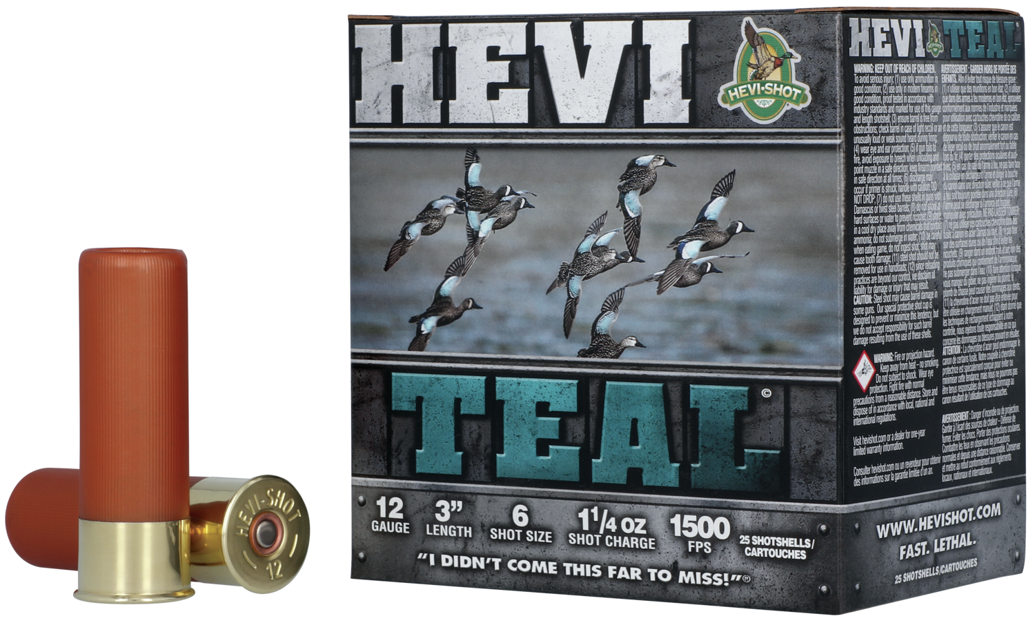HEVI-Shot HEVI-Teal 12 Gauge 1 1/4oz 3in Shotgun Ammunition HS60006 20% ...
