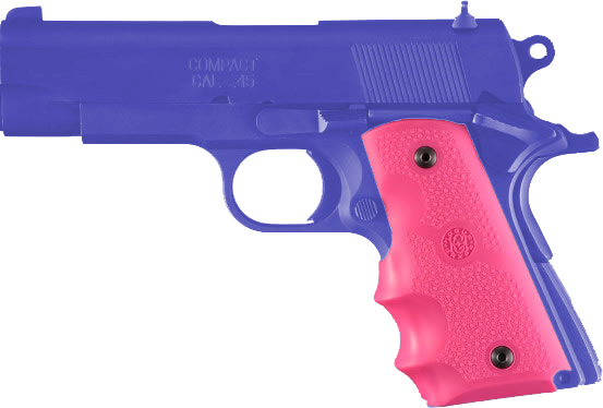 Hogue Officers Model Handgun Grip Rubber Grip with Finger Grooves Pink ...