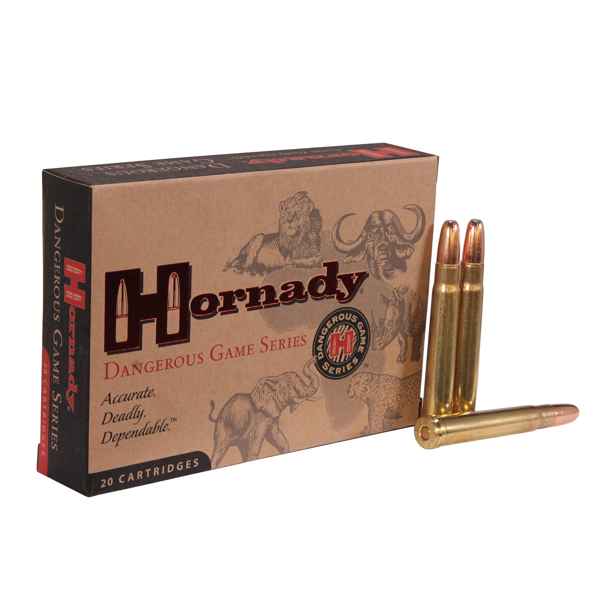 Hornady Dangerous Game .375 H&H Magnum 300 Grain Rifle Ammunition 82334 ...