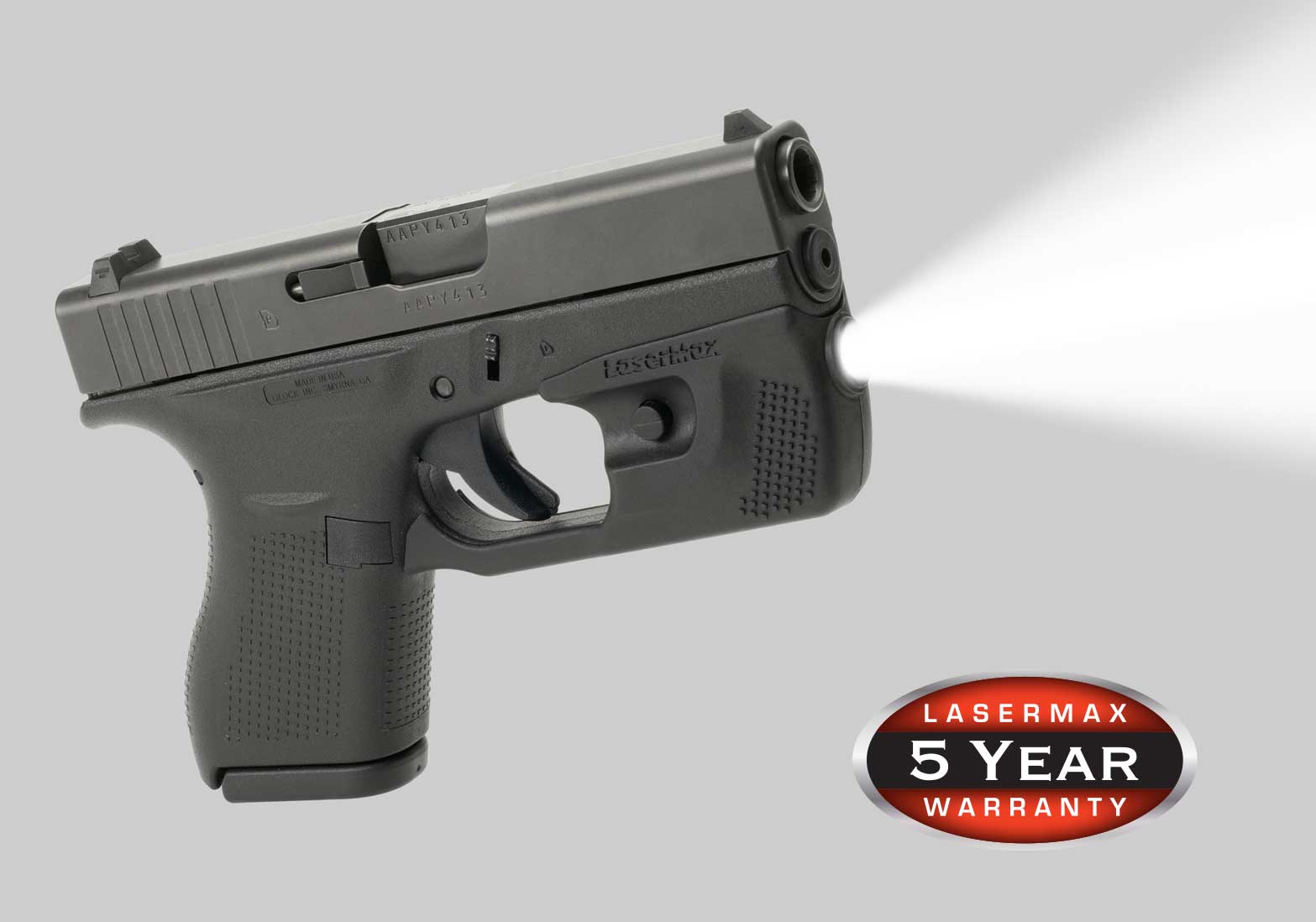 LaserMax CenterFire LED Weapon Light for Glock 42 and Glock 43 with ...
