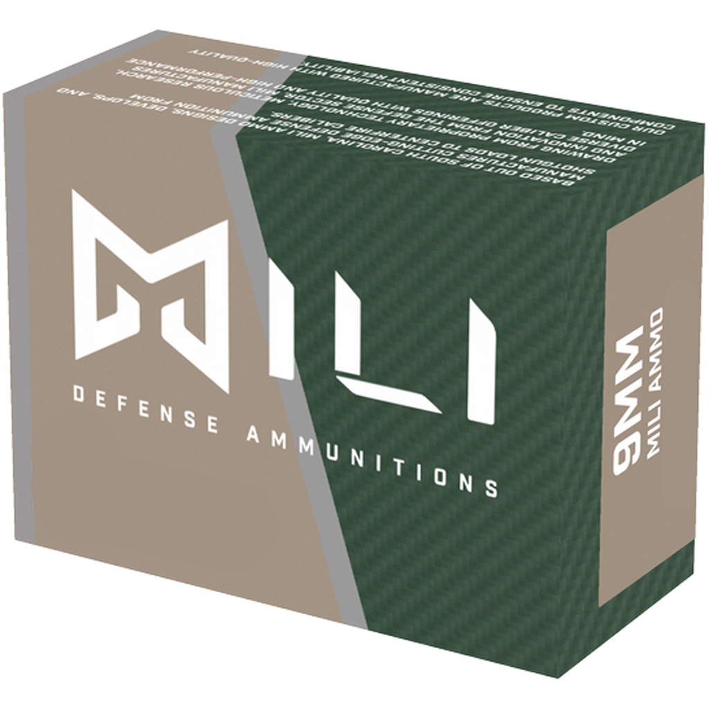 Mili Ammunitions 9mm Luger 115 Grain FMJ Brass Cased Ammunition M9mm ...