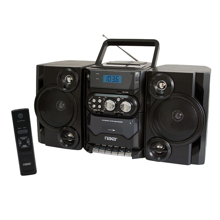 Naxa Portable MP3/CD Player with FM Radio and USB, Detachable Speakers ...