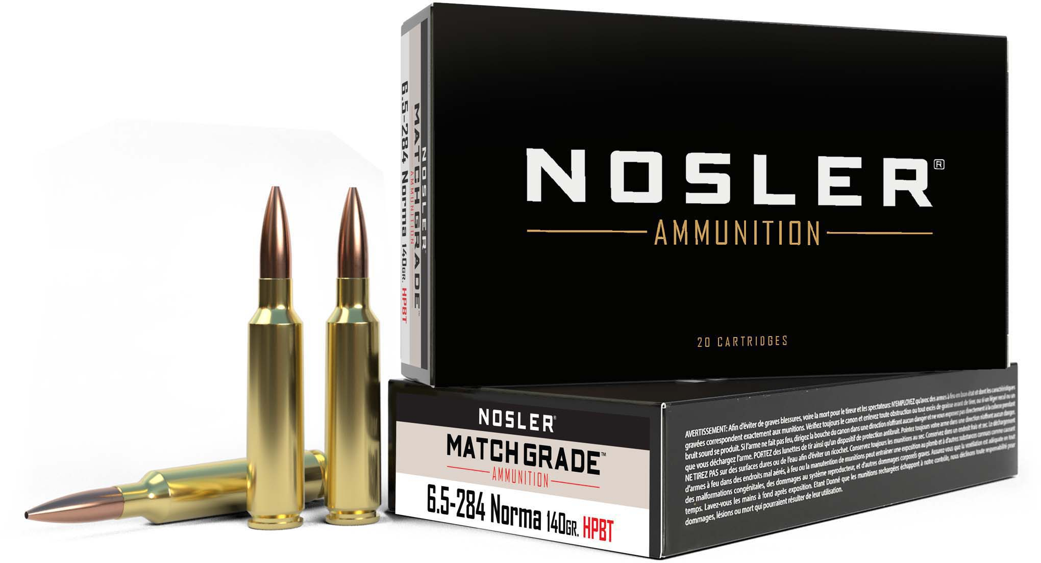 Nosler 6.5-284 Norma Custom Competition 140 grain Rifle Ammunition ...