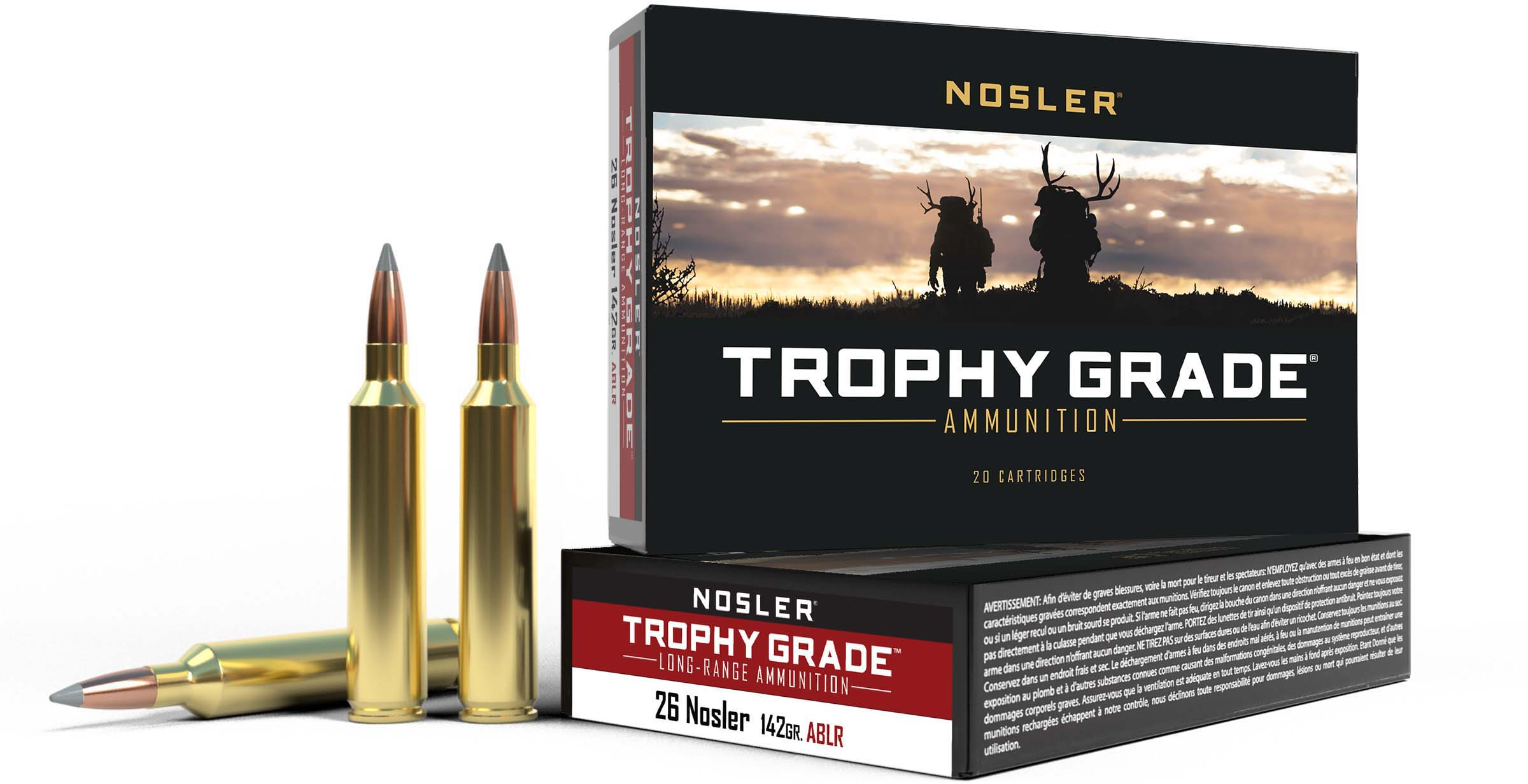 Nosler Trophy Grade .26 Nosler 142 Grain AccuBond Long Range Ammunition ...