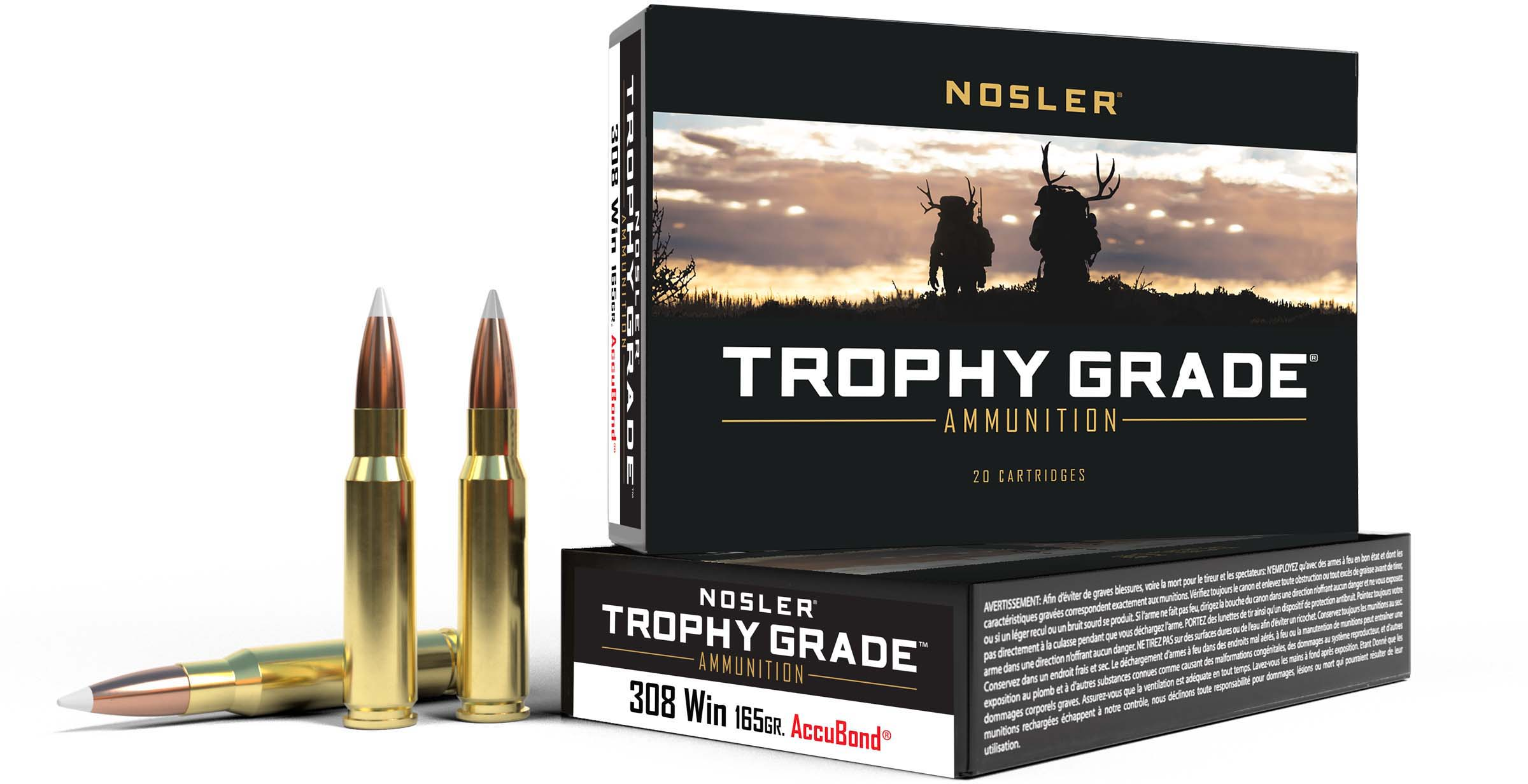 Nosler Trophy Grade .308 Winchester 165 Grain AccuBond Ammunition ...