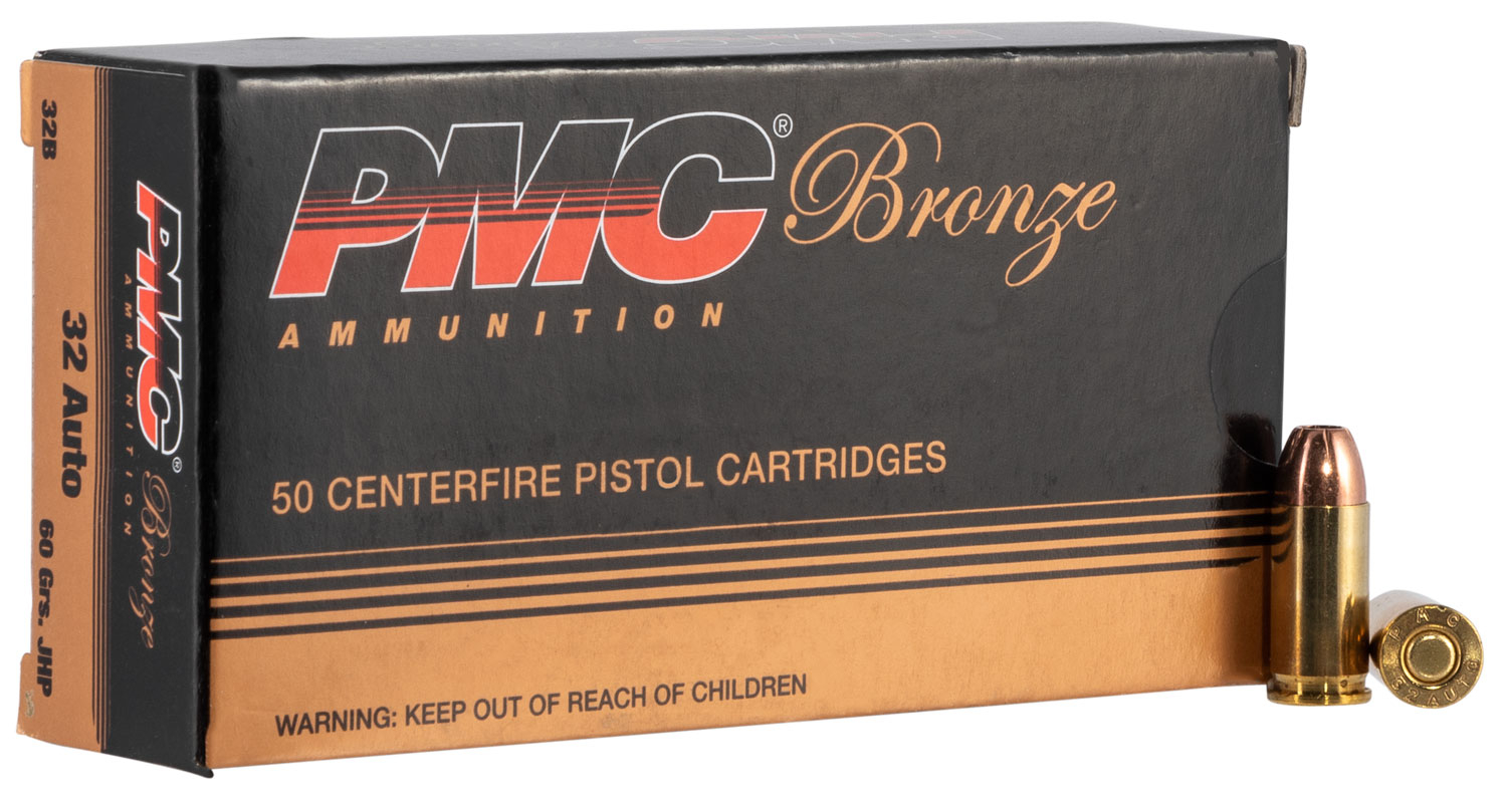 PMC Bronze .32 ACP 60 Grain JHP Brass Pistol Ammunition 32B Review ...