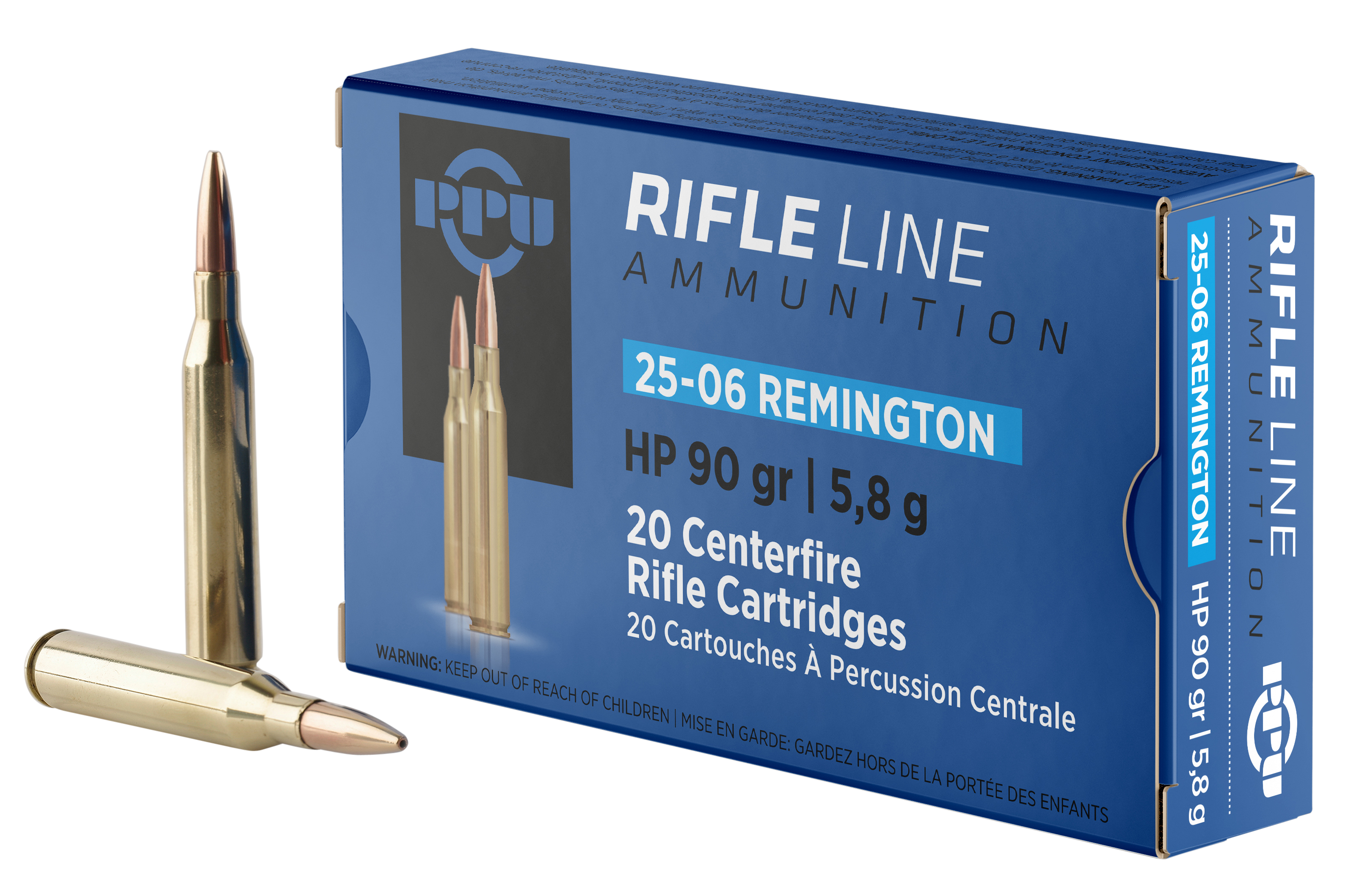 PPU .25-06 Remington 90 Grain Hollow Point Rifle Ammunition PP2506H ...