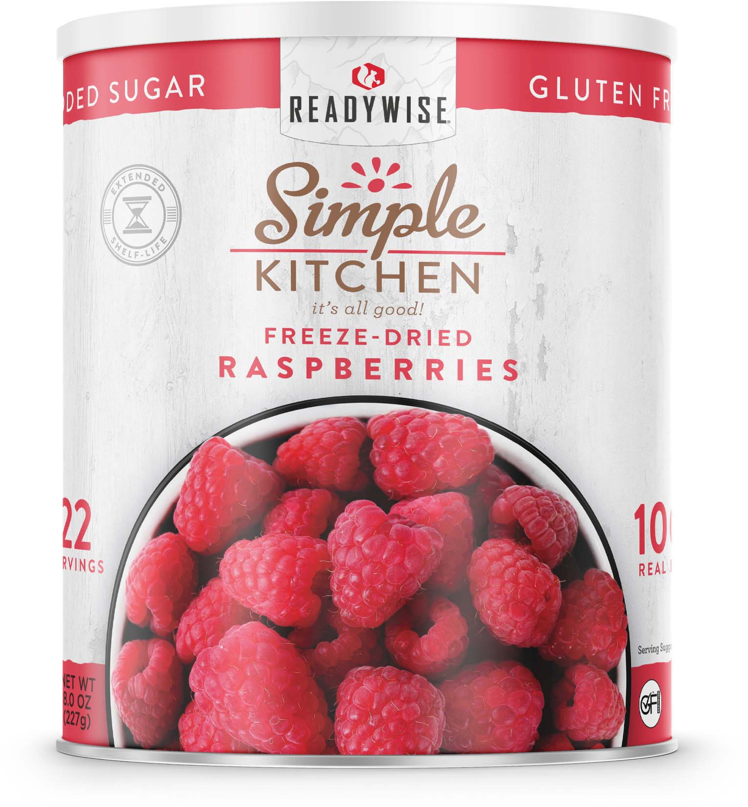 ReadyWise Simple Kitchen Freeze-Dried Raspberries - 22 Serving Can ...