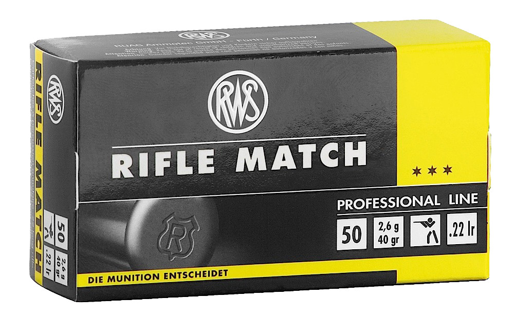 RWS/Umarex Rifle Match .22 LR 40 Grain Lead Round Nose Ammunition ...