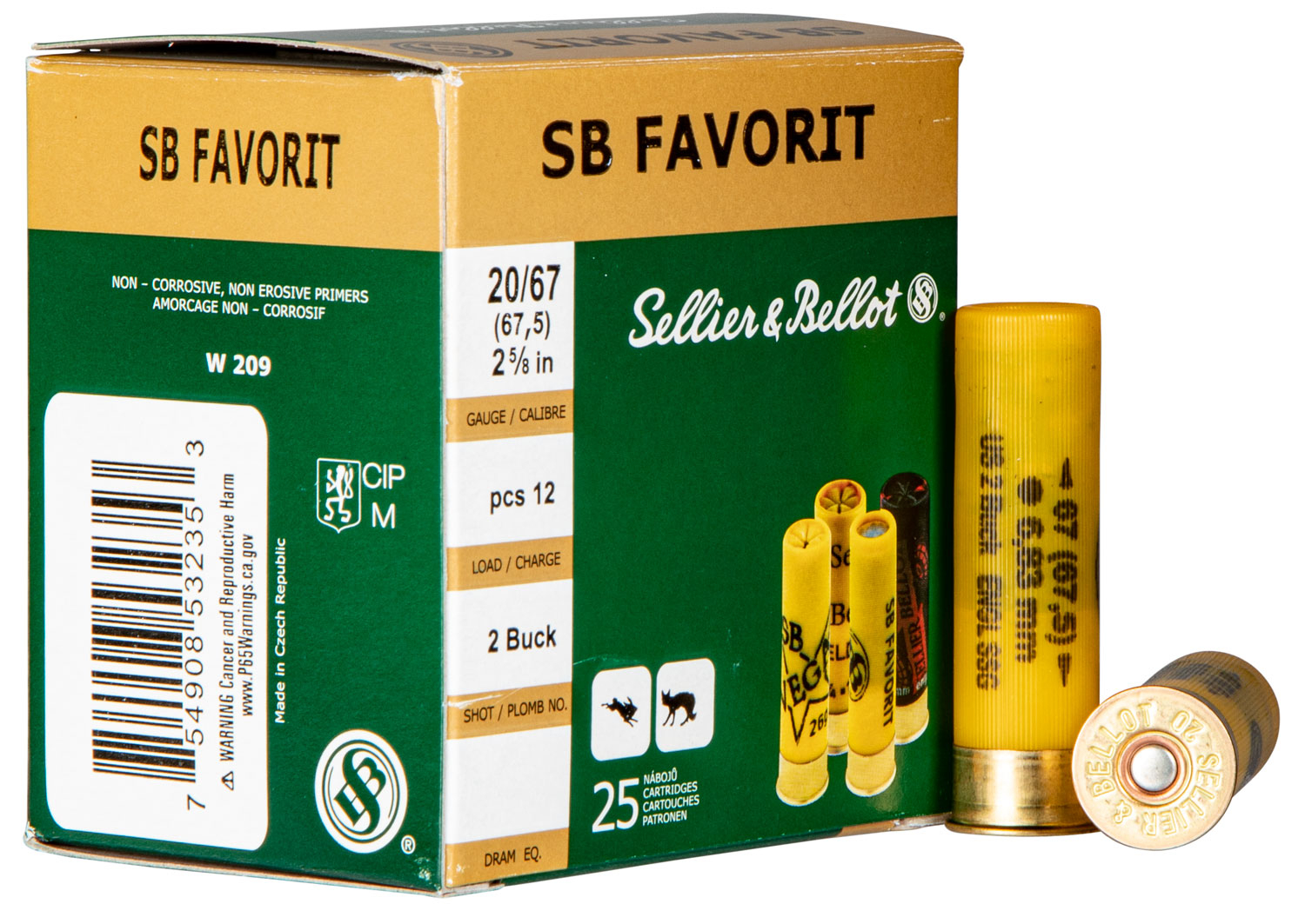 Sellier & Bellot 20 Gauge 2.75in Shotgun Buckshot Ammunition SB20BSA ...