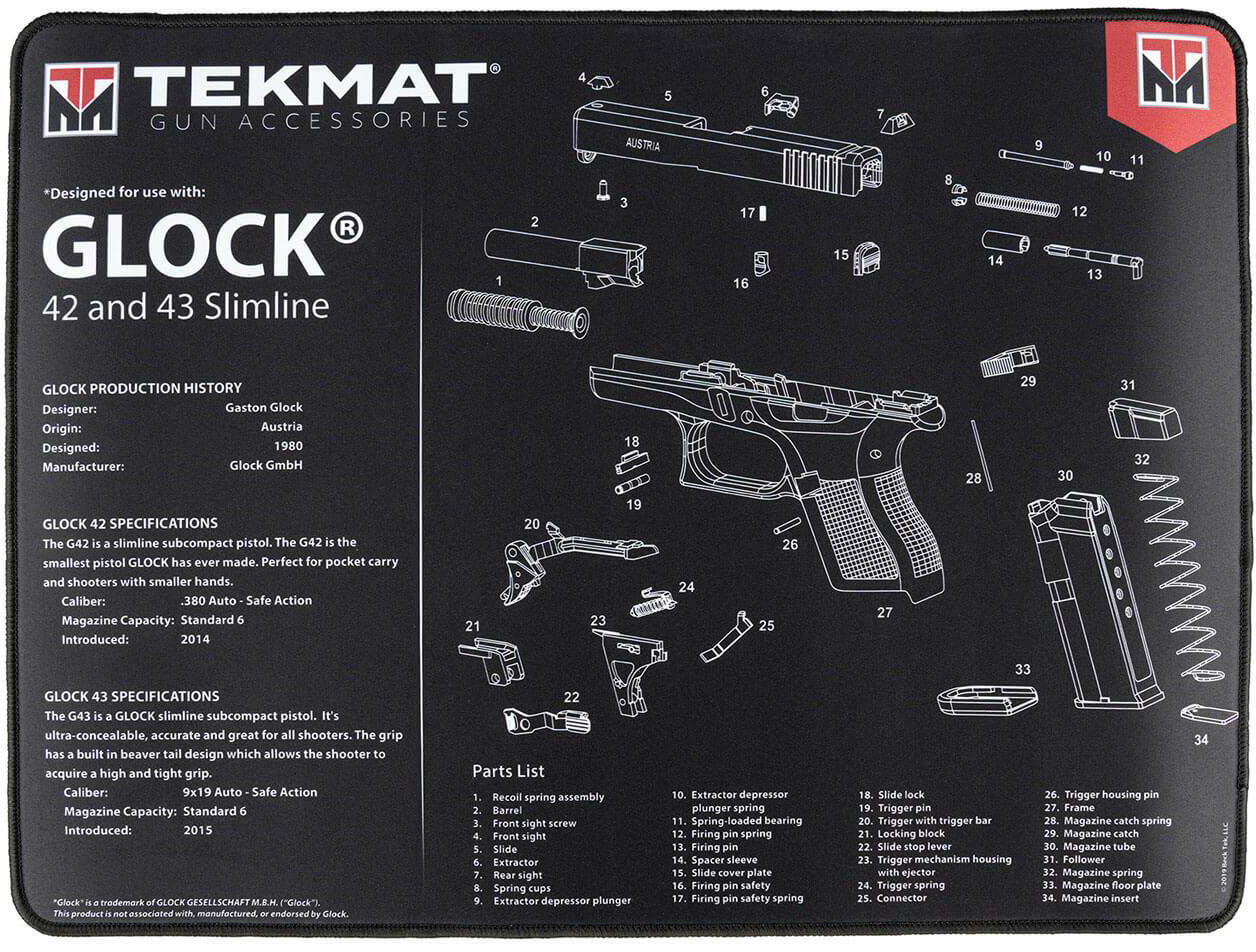 TekMat Gun Cleaning Mat Glock 42-43 Review - The Civil War