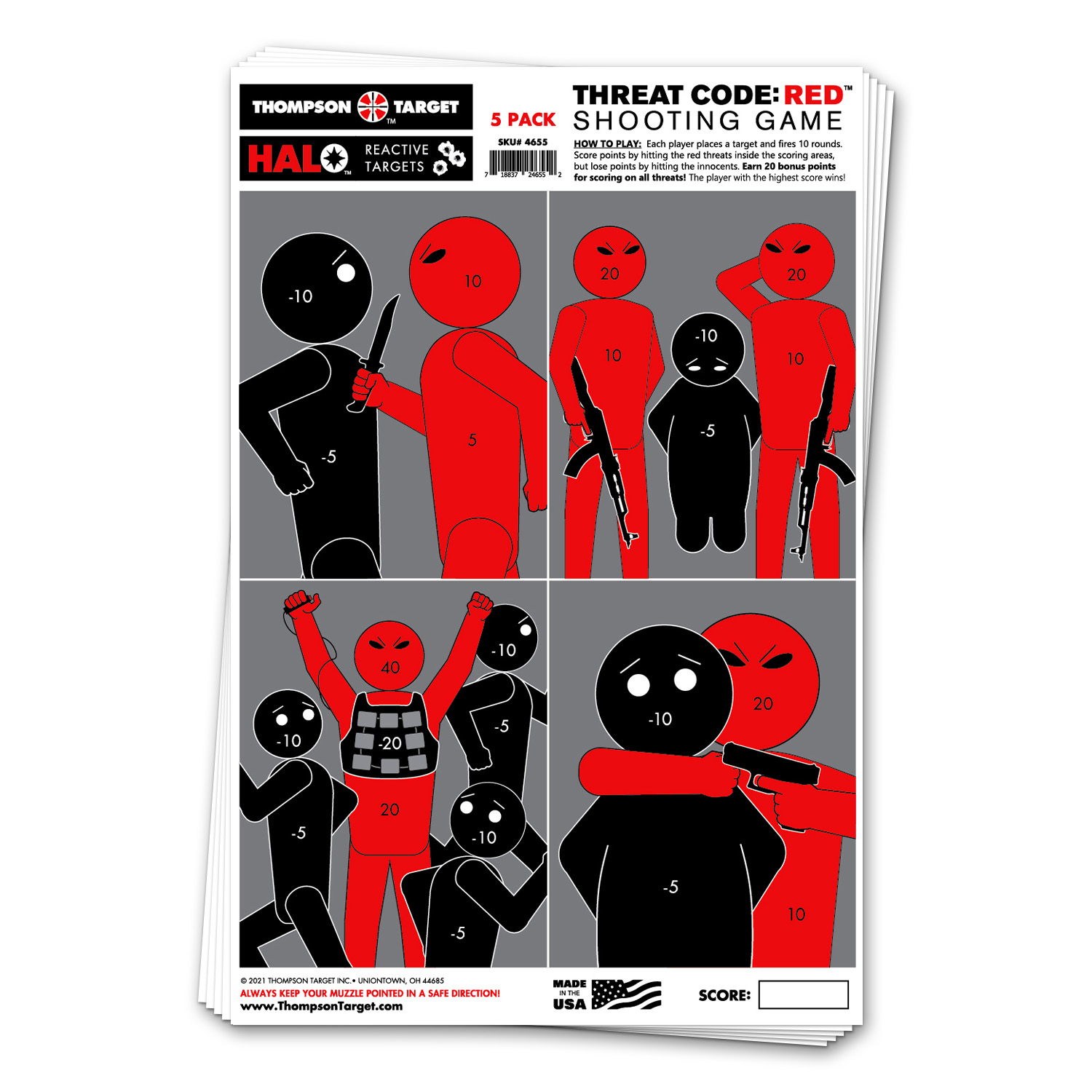 Thompson Target HALO Threat Code Red Reactive Splatter Shooting Game ...