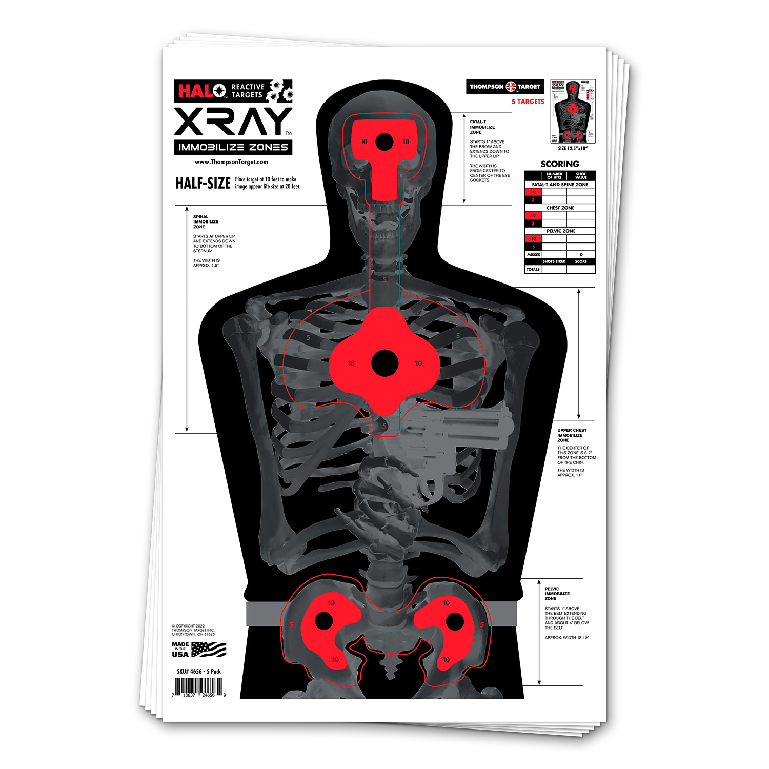 Thompson Target HALO X-Ray Immobilize Zones Reactive Splatter Targets ...