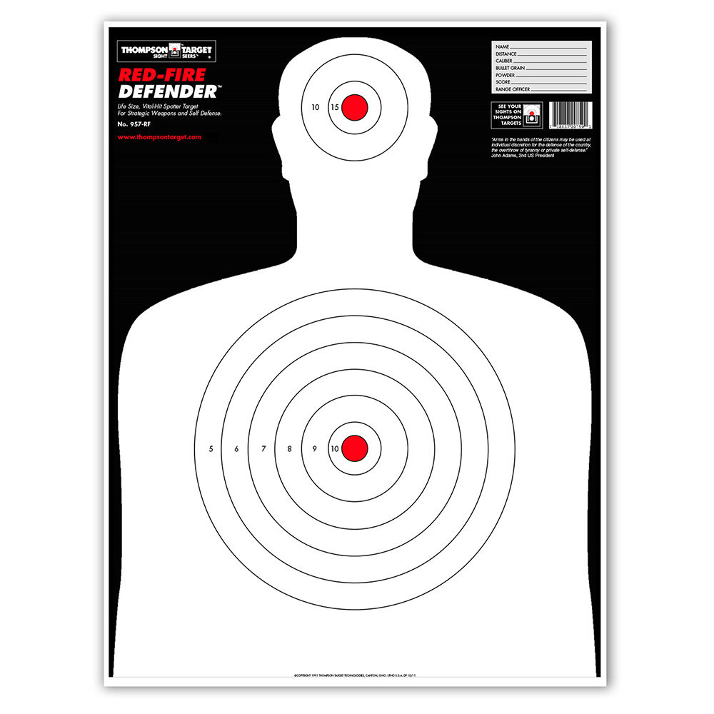 Thompson Target Red-Fire Life Size Silhouette Paper Shooting Targets ...