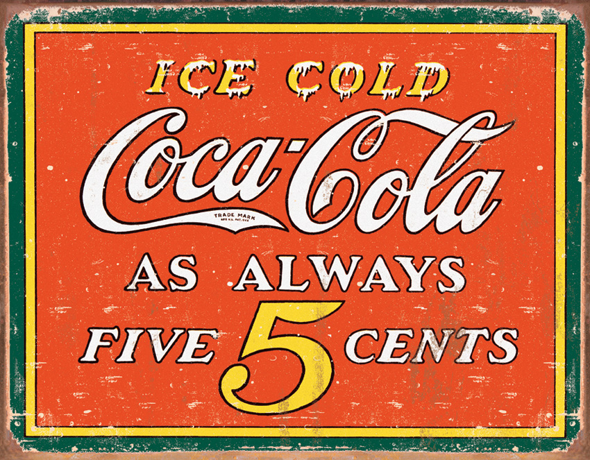 Coke Always Five Cent Tin Sign Review - The Civil War