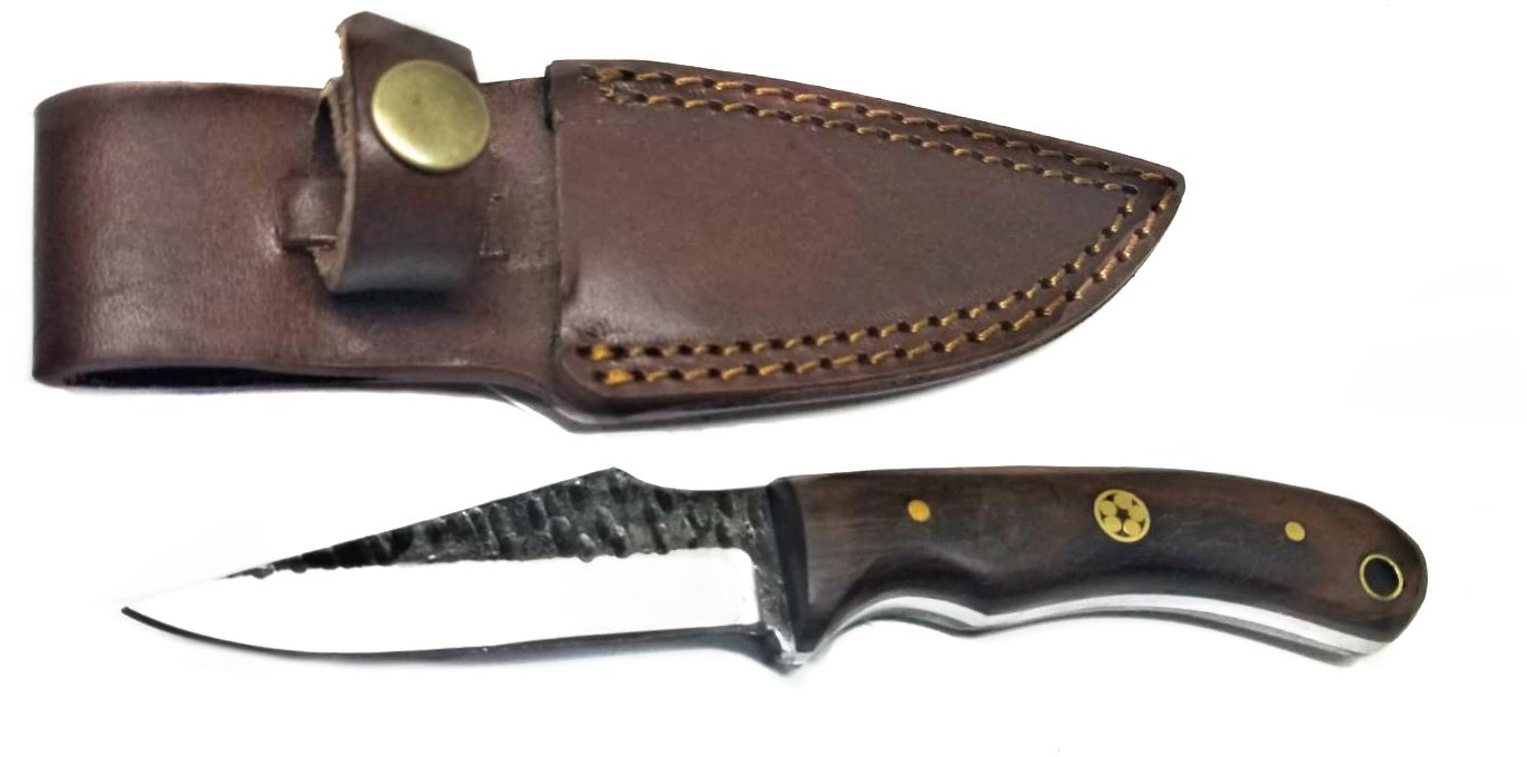 Titan Custom Forged Carbon 4in Fixed Blade Knife w/ Rosewood Grip ...