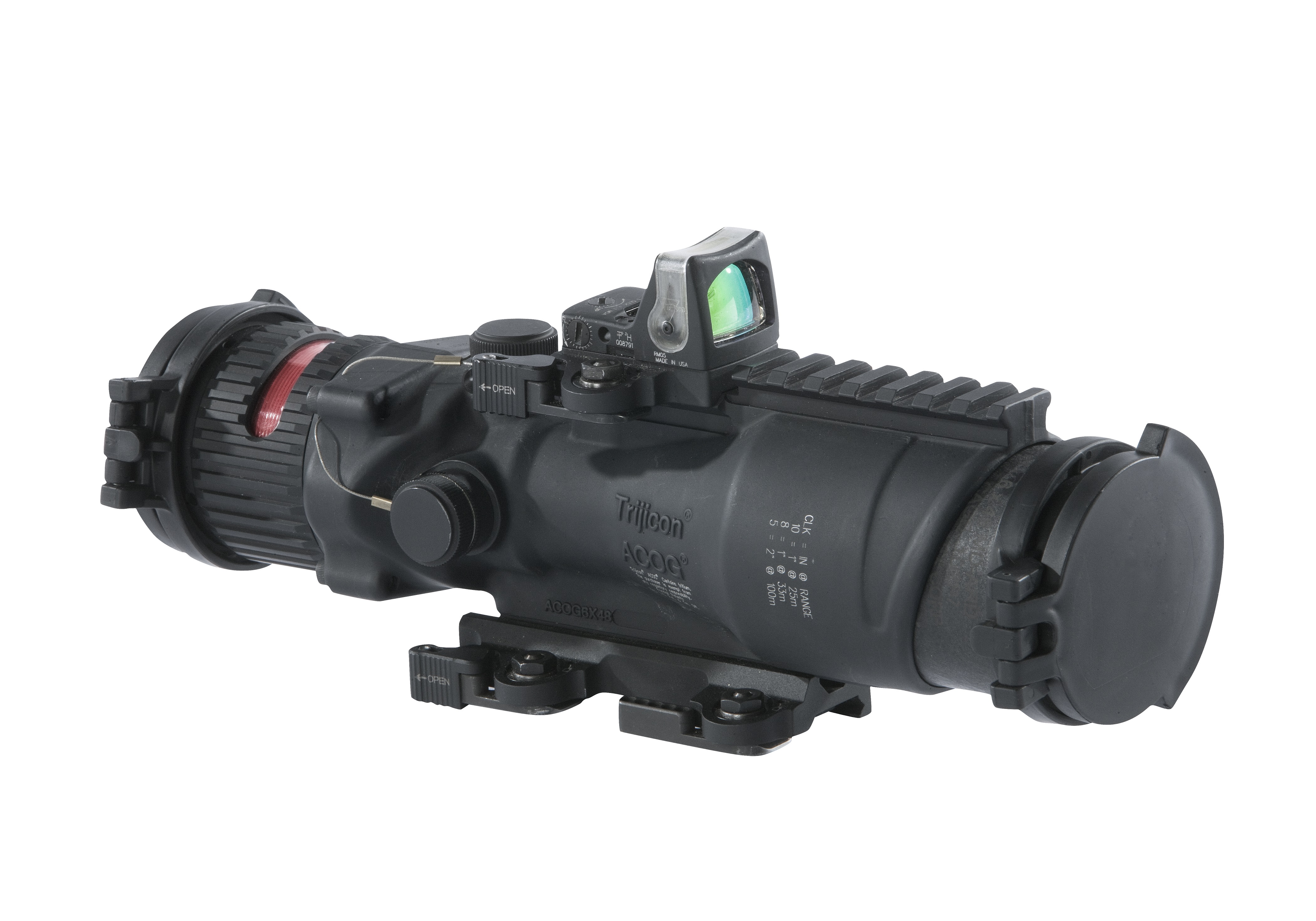 Trijicon ACOG 6x48 Machine Gun Day Optic, Dual Illuminated Horseshoe ...