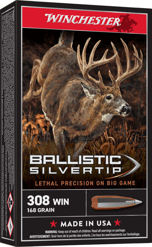 Winchester Ballistic Silvertip .308 Win 168gr Rifle Ammunition SBST308A ...