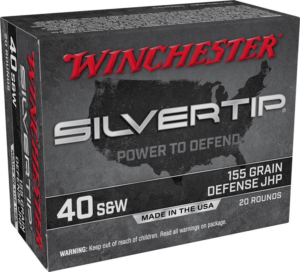 Winchester Super-X .40 S&W 155gr Silvertip JHP Pistol Ammunition ...