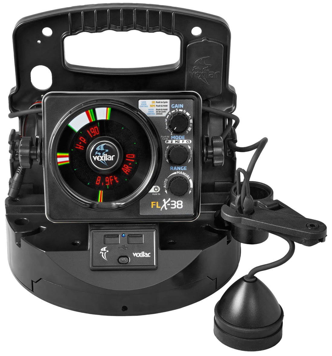 Vexilar FLX-38 BB Pro Pack ELITE w/ Broad Band Ice-Ducer, Lithium ...